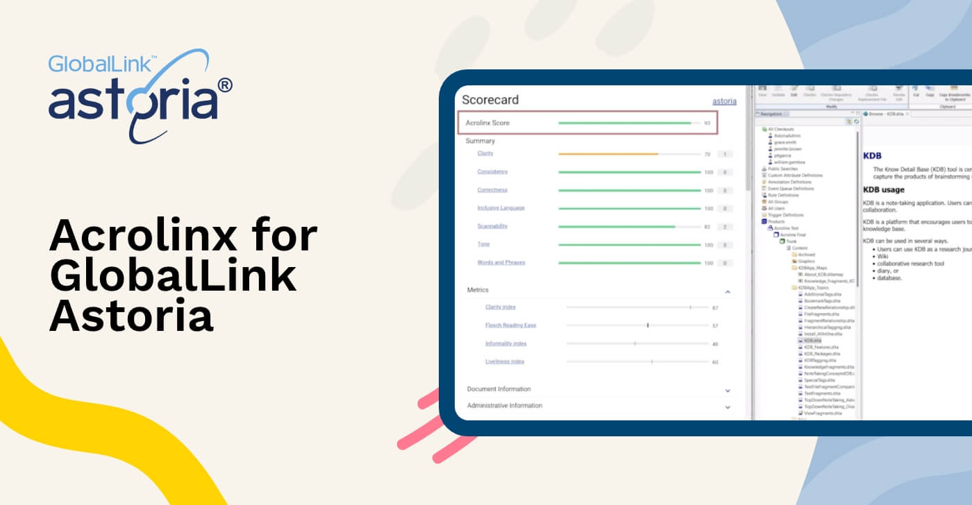 Acrolinx for GlobalLink Astoria | Acrolinx